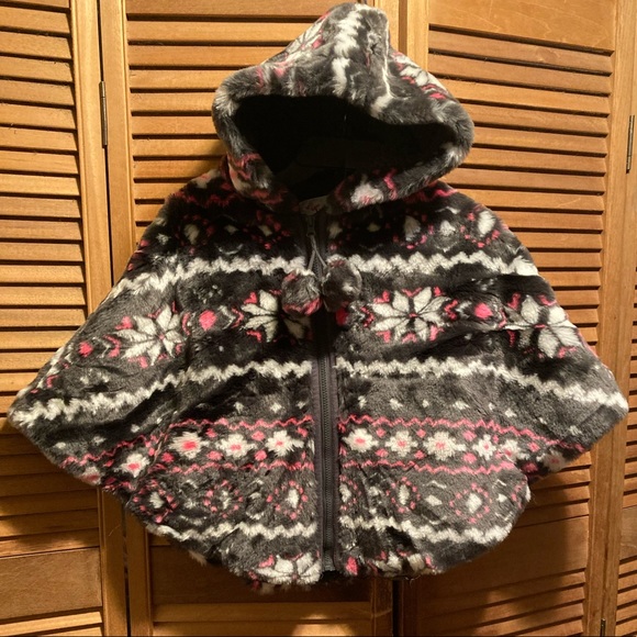 Justice | Jackets & Coats | Justice Pink Grey White Faux Fur Hooded ...